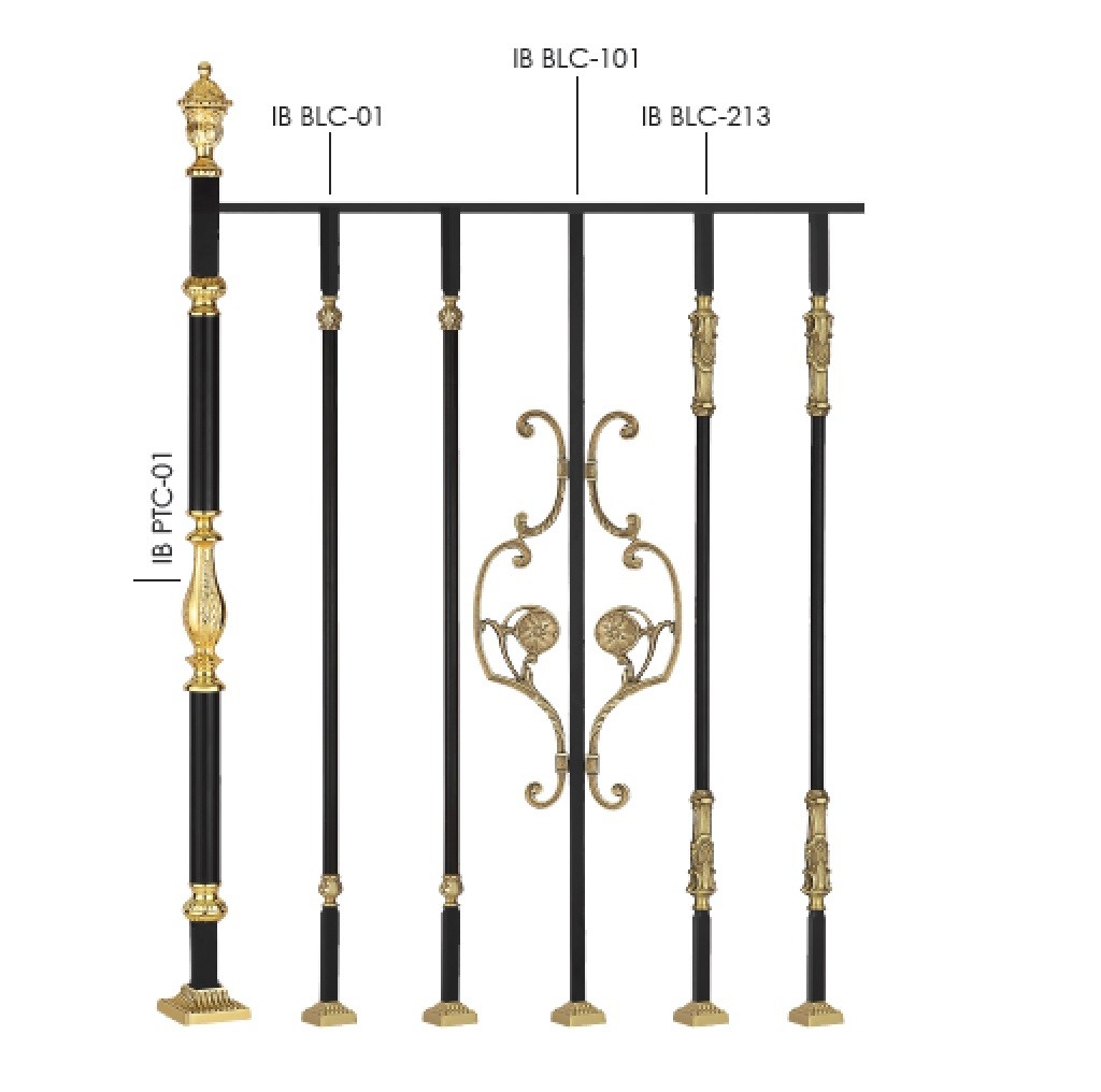Classic Brass Staircase & Balcony Railing Handrail | Baluster in Cast ...