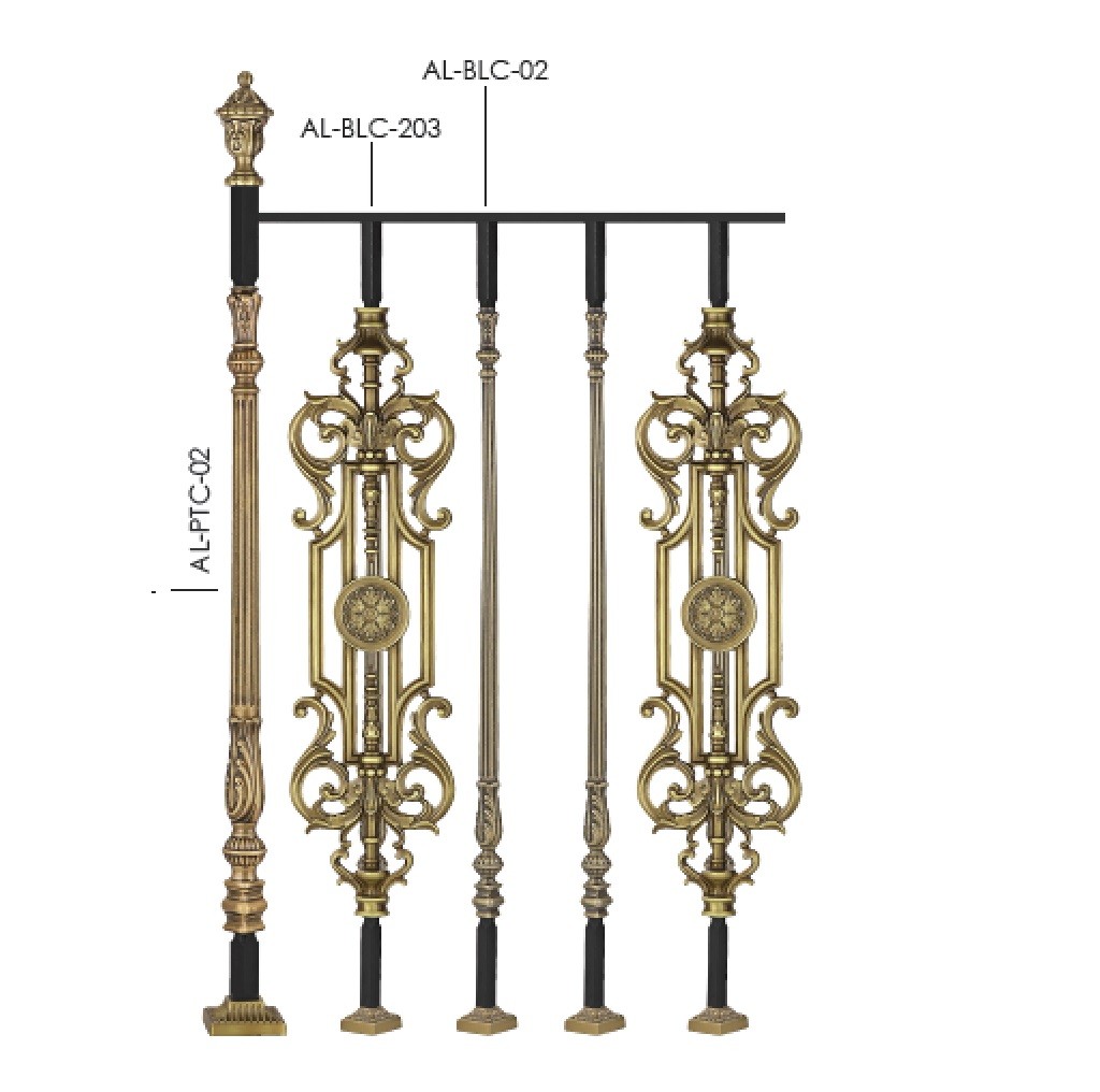 Antique Cast Brass Staircase Railings & Handrail in Cast Aluminium ...