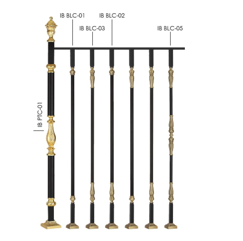 Elegant Brass Staircase Railings | Baluster Handrail of Wrought offer ...