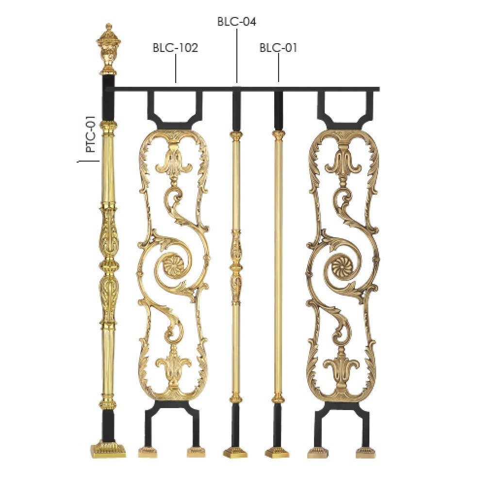 Customised Brass Staircase Railings, Baluster & Handrail in Chennai ...