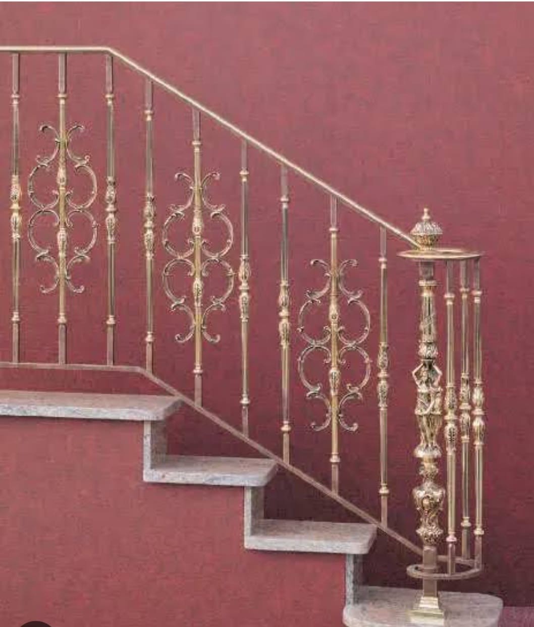 Luxury Staircase Railing & Baluster in Cast Brass | Cast & Wrought Iron ...