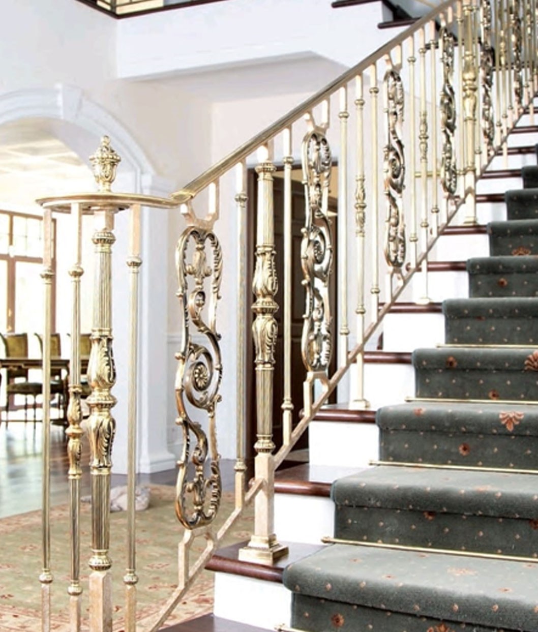 Luxury Staircase Railing & Baluster in Cast Brass | Cast & Wrought Iron ...