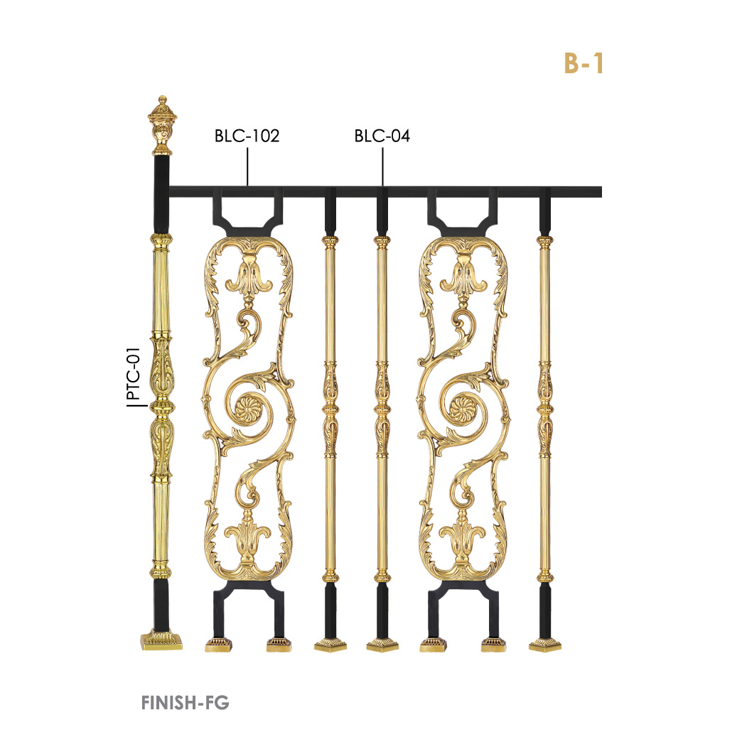 Antique Brass Bungalow Railings and Balusters