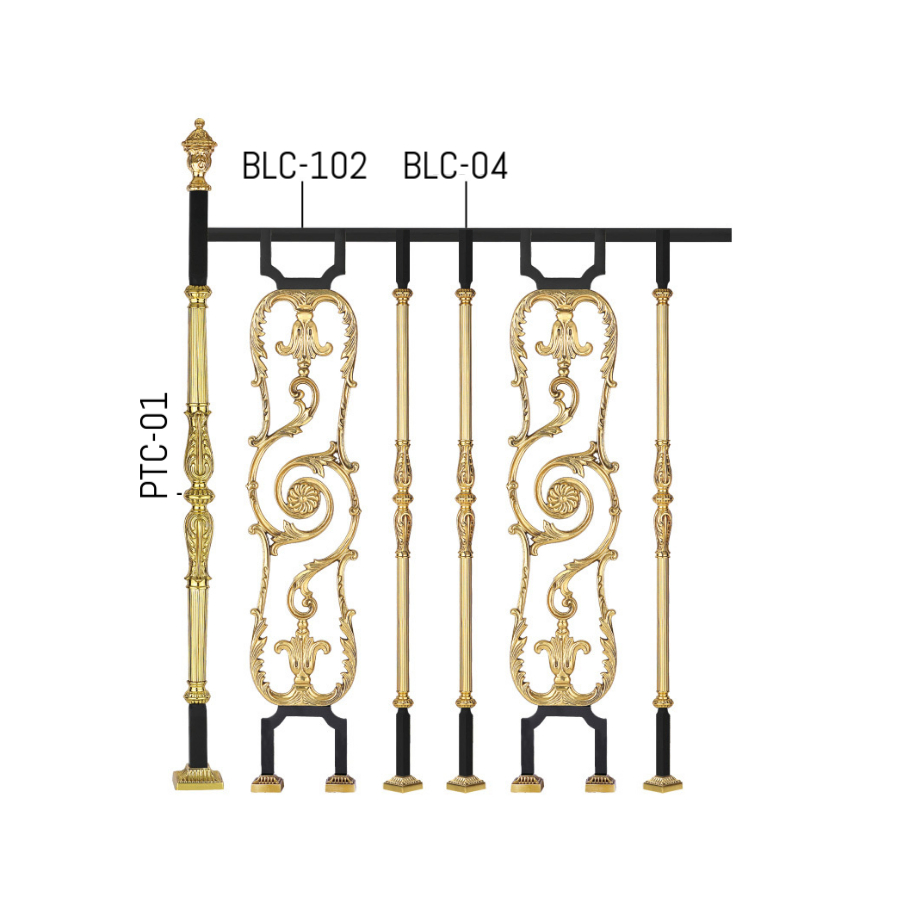 Luxury Staircase Railing & Baluster in Cast Brass | Cast & Wrought Iron ...