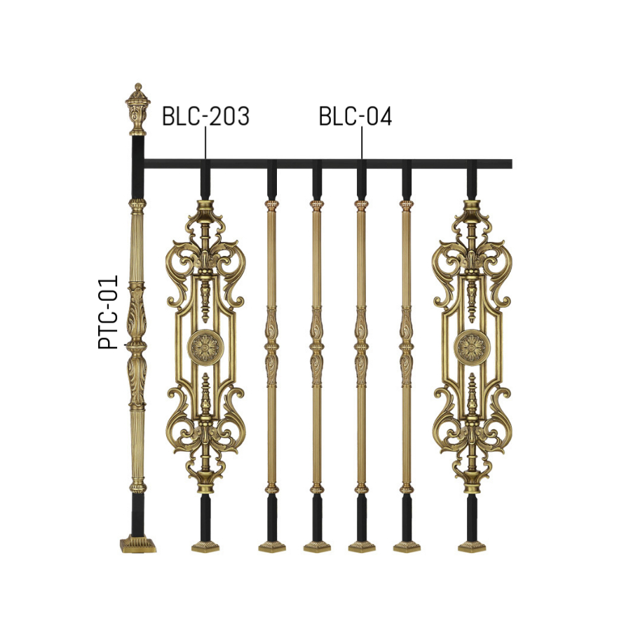Antique Finish Brass Railings and Balusters in Mumbai