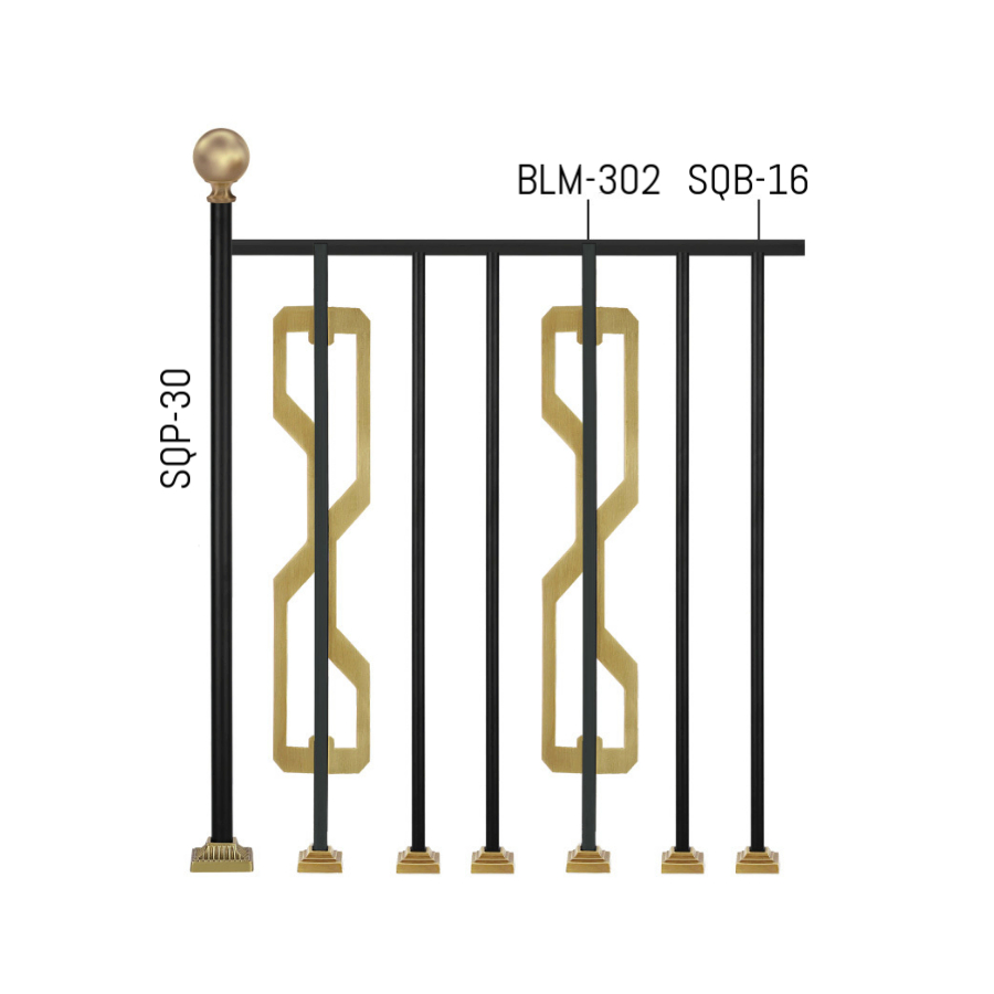 Luxury Solid Brass Staircase Railings & Cast Iron Balcony Baluster ...