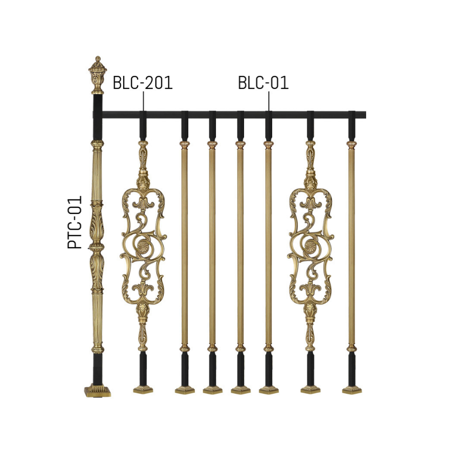 Bronze Brass Railings for Elegant Bungalows