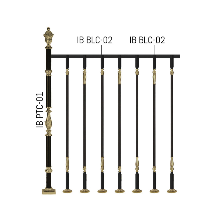 Luxury Solid Brass Staircase Railings & Cast Iron Balcony Baluster ...